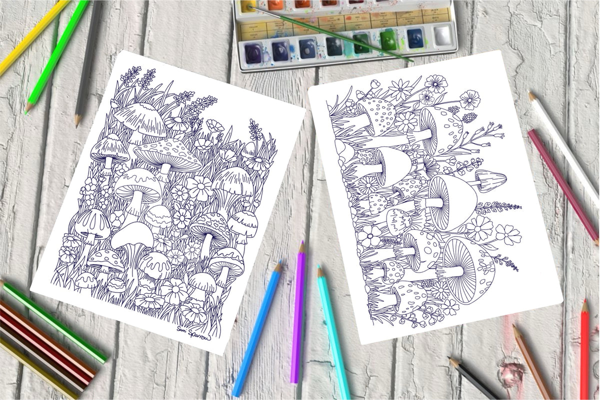Fungi Colouring Pack 1 - Sami Sparrow – Sami Sparrow